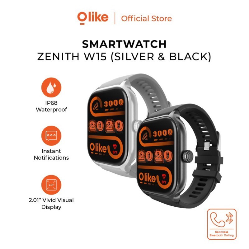 Jual OLIKE Zenith Smartwatch W15 Jam Tangan Pintar IP68 Water Resistant ...