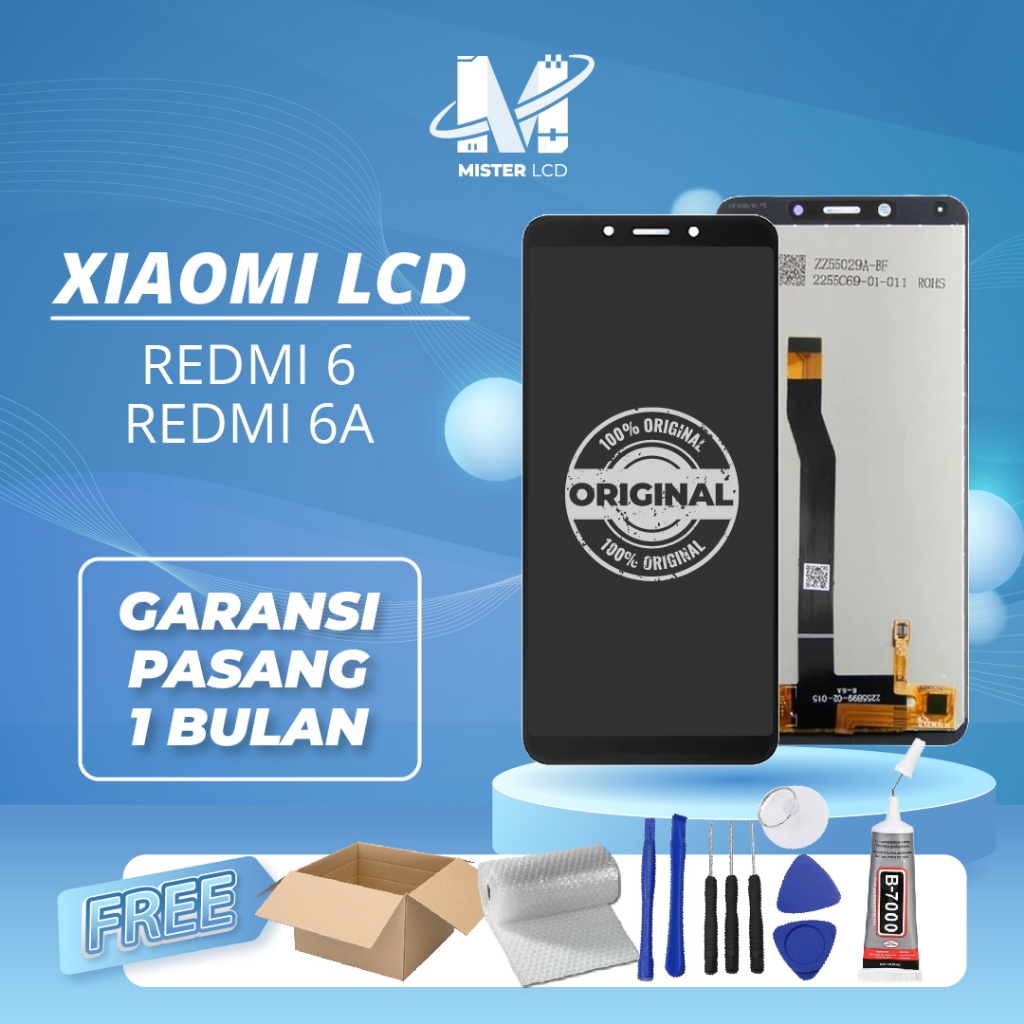 Jual LCD XIAOMI REDMI 6 / 6A FULLSET ORIGINAL FREE LEM + OPENING SET ...