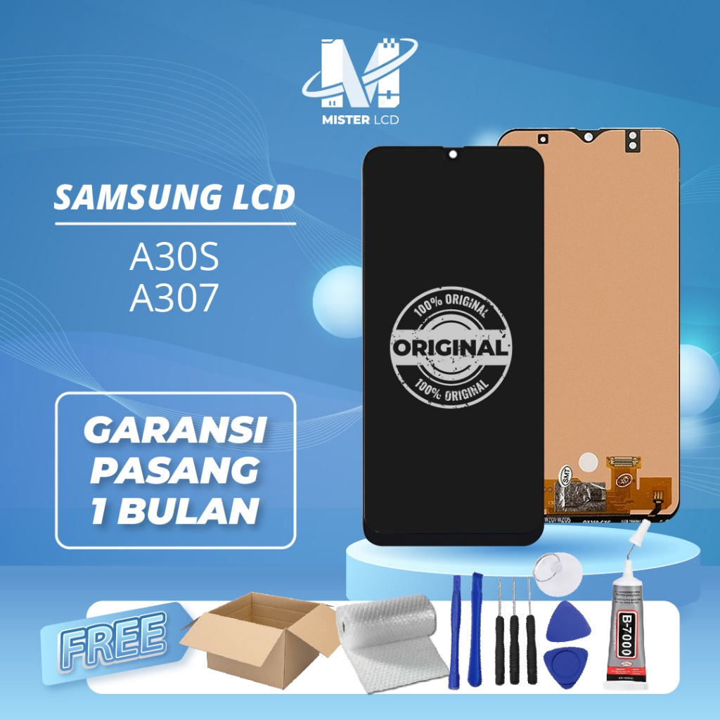 Jual LCD SAMSUNG A30S / A307 FULLSET ORIGINAL FREE LEM + OPENING SET ...