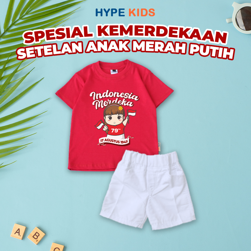 Jual Hypekids Setelan Anak Merah Putih Edisi Kemerdekaan HUT RI 17 Agustus Kaos Dan Celana Anak ...