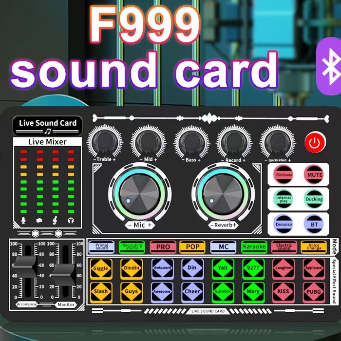 Jual KODE D23L Siborie Soundcard F999 Audio USB External Sound Card mic ...
