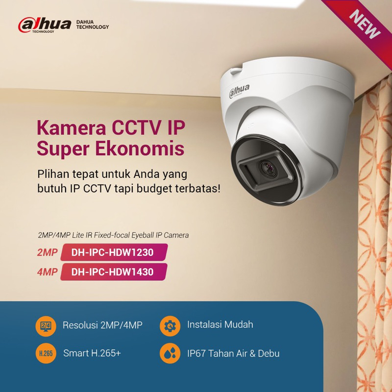 Jual Dahua IP Camera 2mp indoor support POE IP-HDW1230 Original Dahua ...