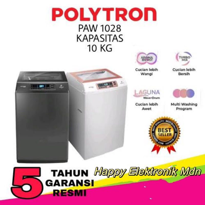 Jual POLYTRON ZEROMATIC MESIN CUCI 9 kg POLYTRON PAW-9028 POLYTRON 9kg ...