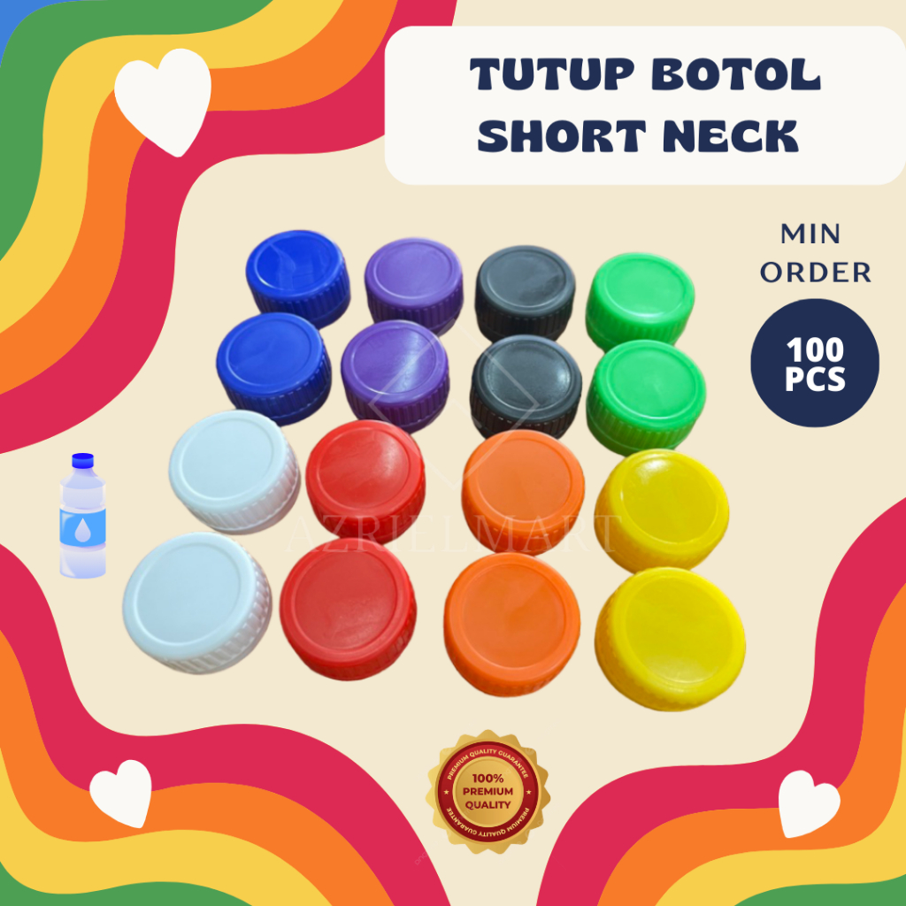 Jual Short Neck Tutup Botol Minum Plastik Warna Warni Kerajinan Tangan ...