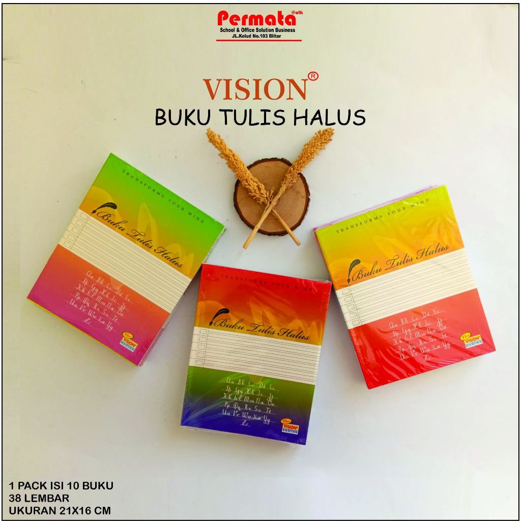 Jual BUKU TULIS HALUS VISION 38 LEMBAR (1 PACK ISI 10 BUKU)TERMURAH ...