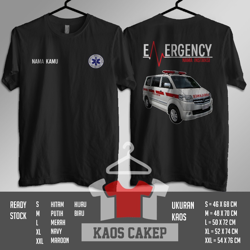 Jual Kaos EMERGENCY MEDICAL RESPONSE EMR Mobil Ambulance Gratis Nama ...