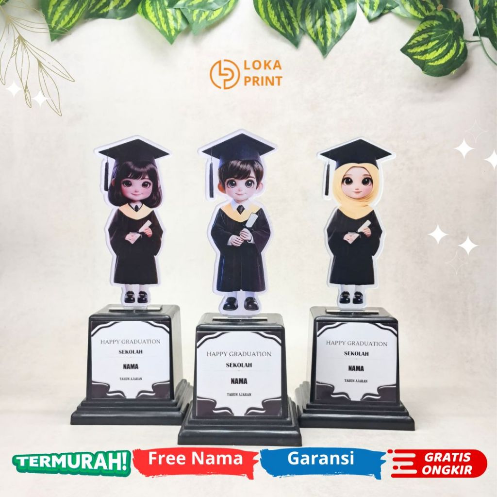 Jual Model 3 Piala Wisuda Anak Sekolah Tk Paud Sd Plakat Boneka Akrilik ...