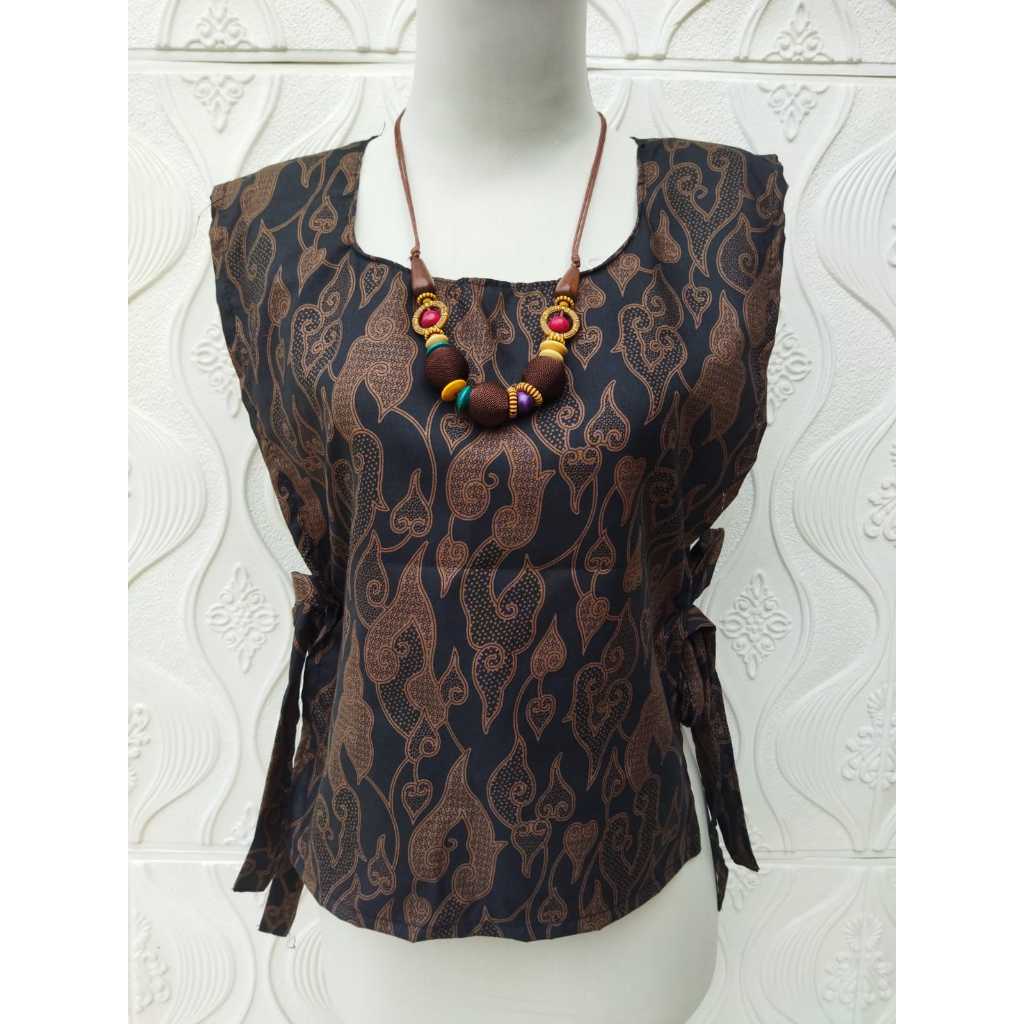 Jual New Vest Batik Atasan Wanita Rompi Baju Kantor Kekinian Vest Batik ...