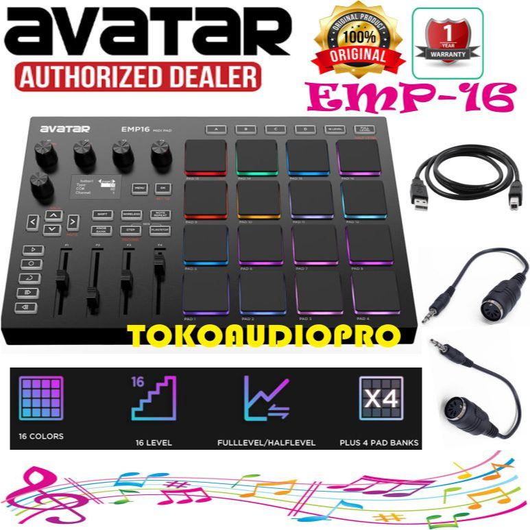 Jual Avatar EMP16 Midi Pad Avatar EMP-16 Drum Pad Launchpad | Shopee ...