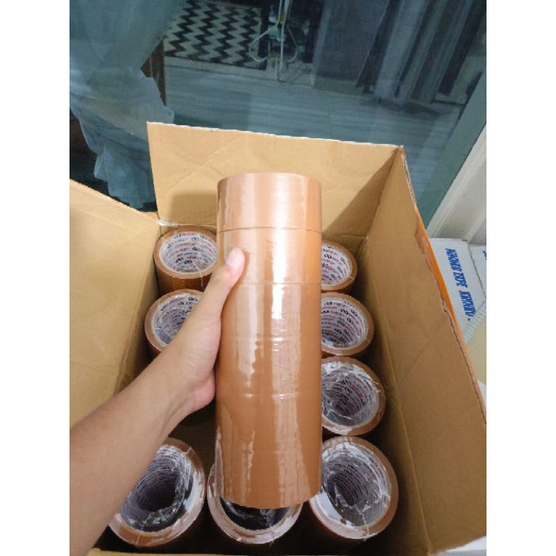 Jual Promo COD Lakban packing coklat dan bening ukuran 45 mm x 72 yard gress isi 6 | Shopee ...