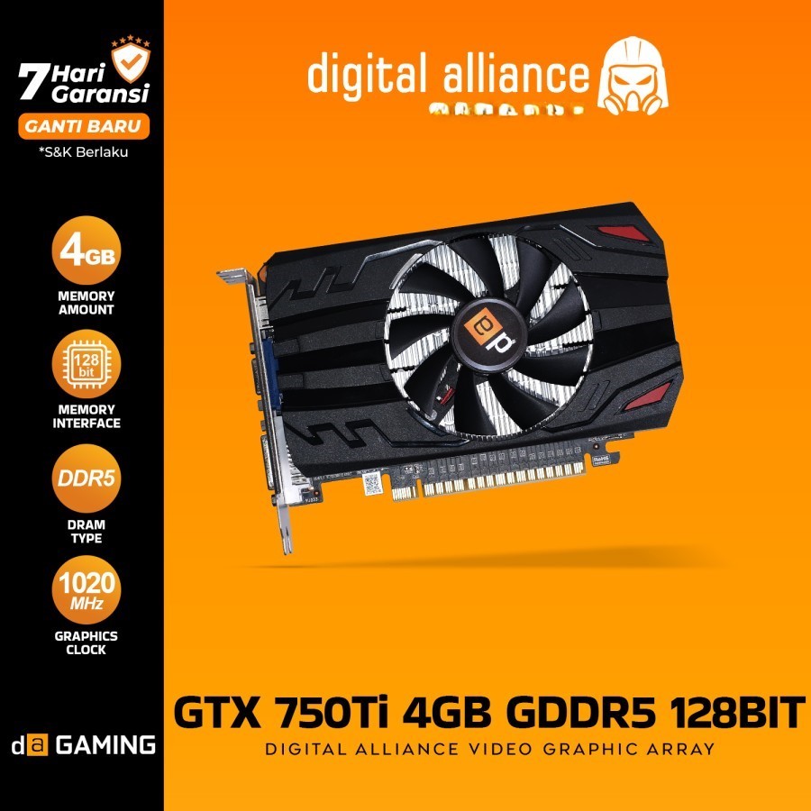 Jual VGA Card DIGITAL ALLIANCE GTX 750TI 4GB GDDR5 128 BIT NVIDIA Graphic Card | Shopee Indonesia