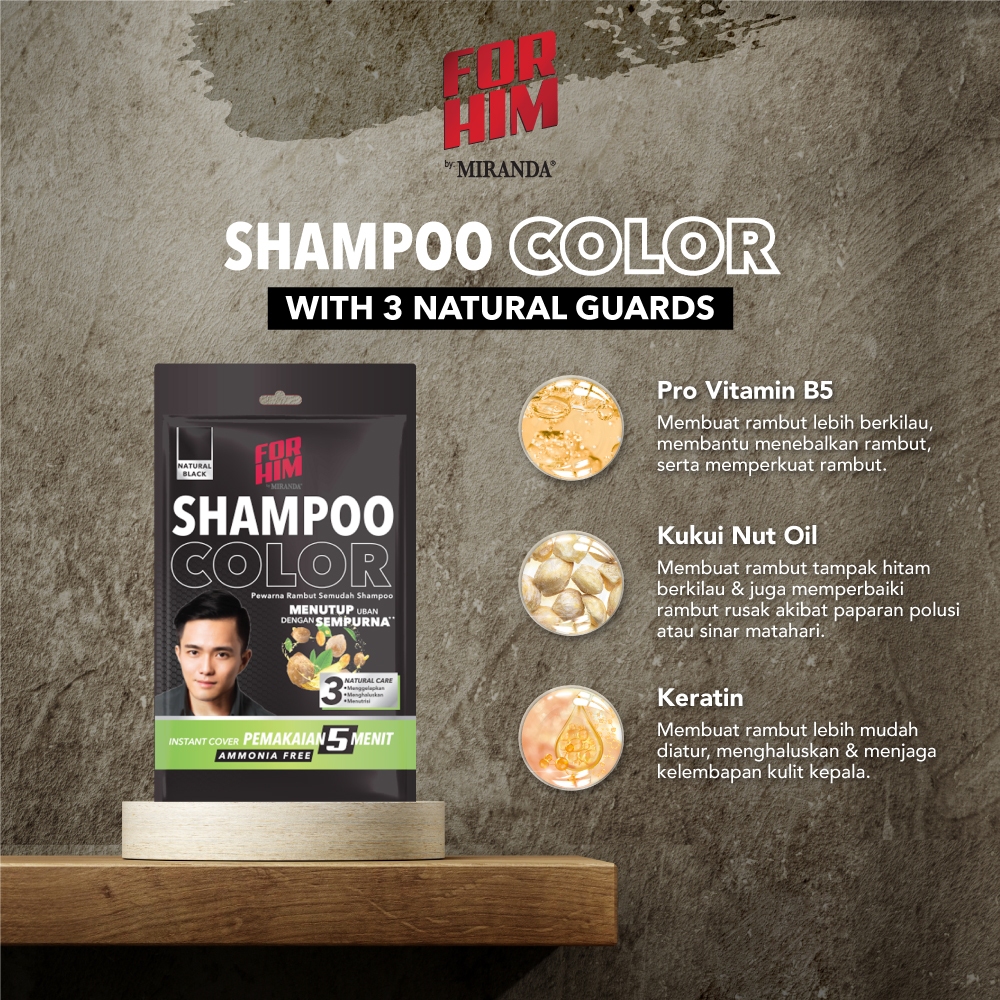 Jual Miranda For Him Hair Color Shampoo 20ml | gdlb01 | Shopee Indonesia