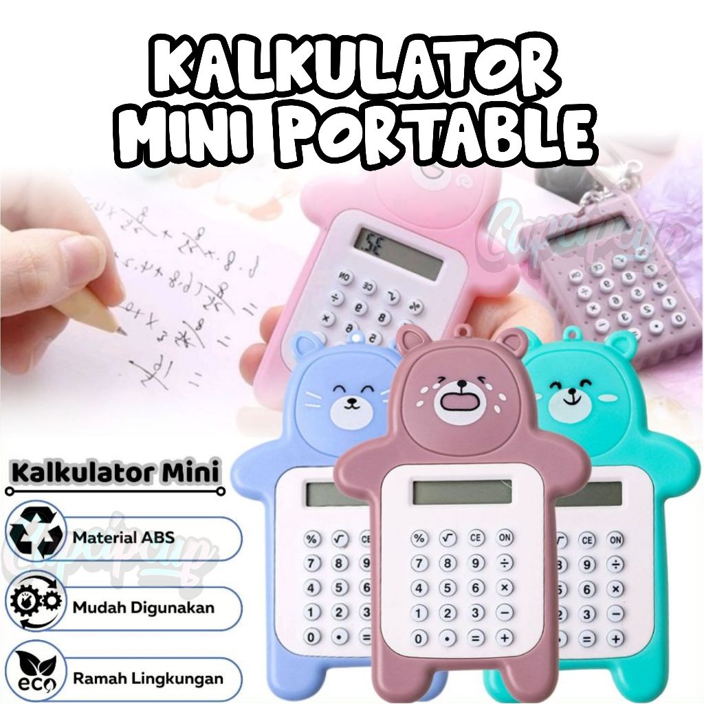 Jual Calculator Mini Portable Motif Bear Kalkulator 8 Digit Alat Hitung ...