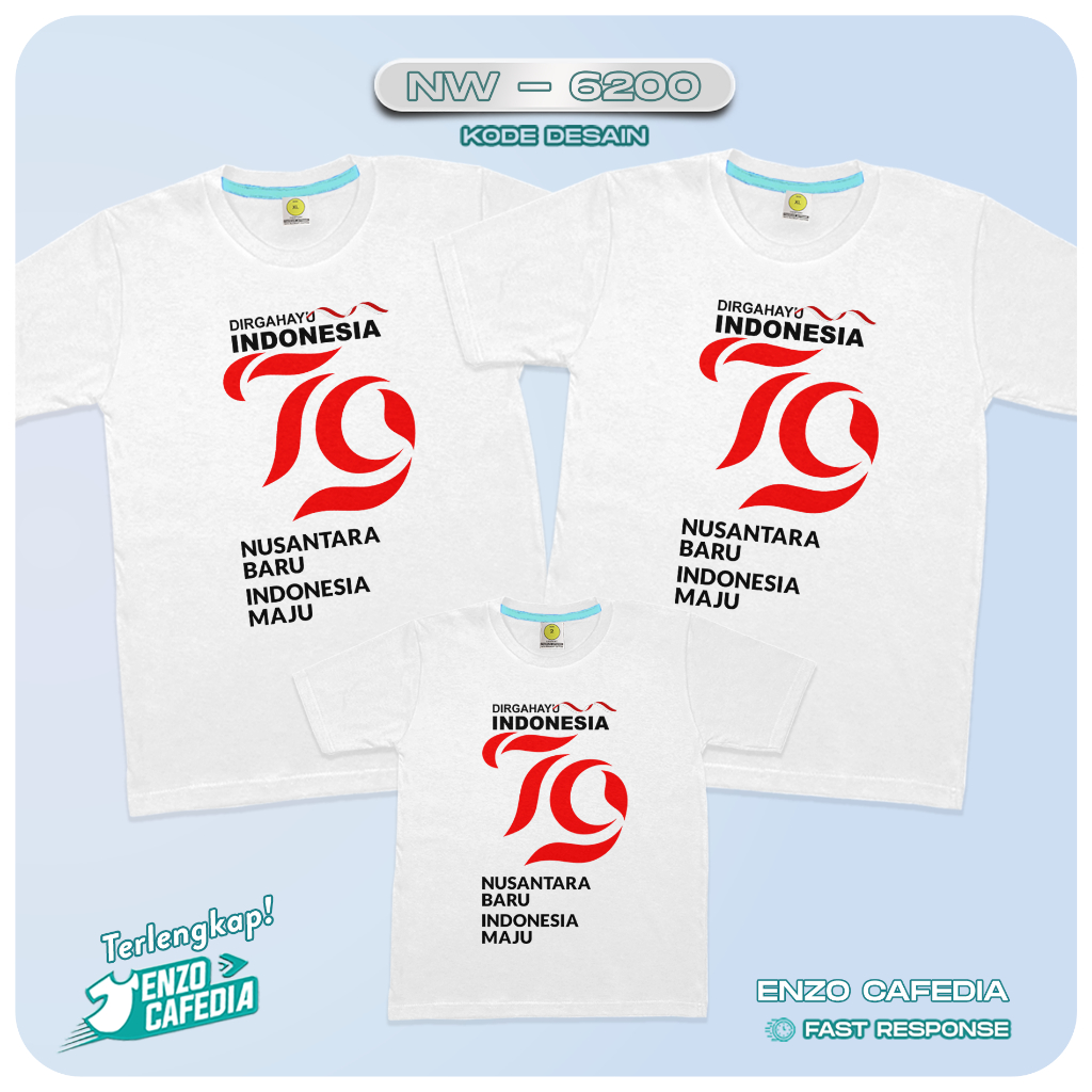 Jual ENZO Baju Kaos Agustusan Kemerdekaan Indonesia 17 Agustus Keluarga Anak & Dewasa | Motif ...