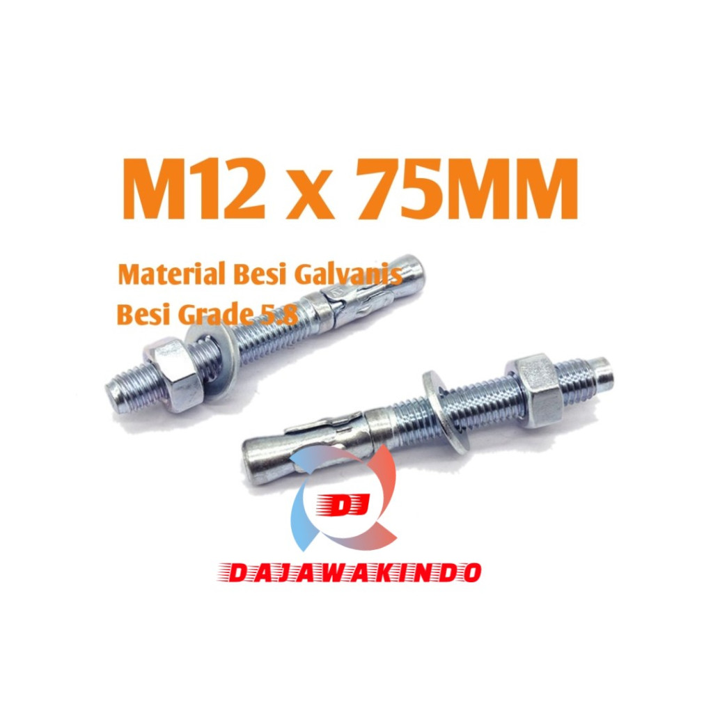 Jual Angkur Trubolt M12 x 75 / Wedge Anchor M12 x 75 Galvanis | Shopee ...