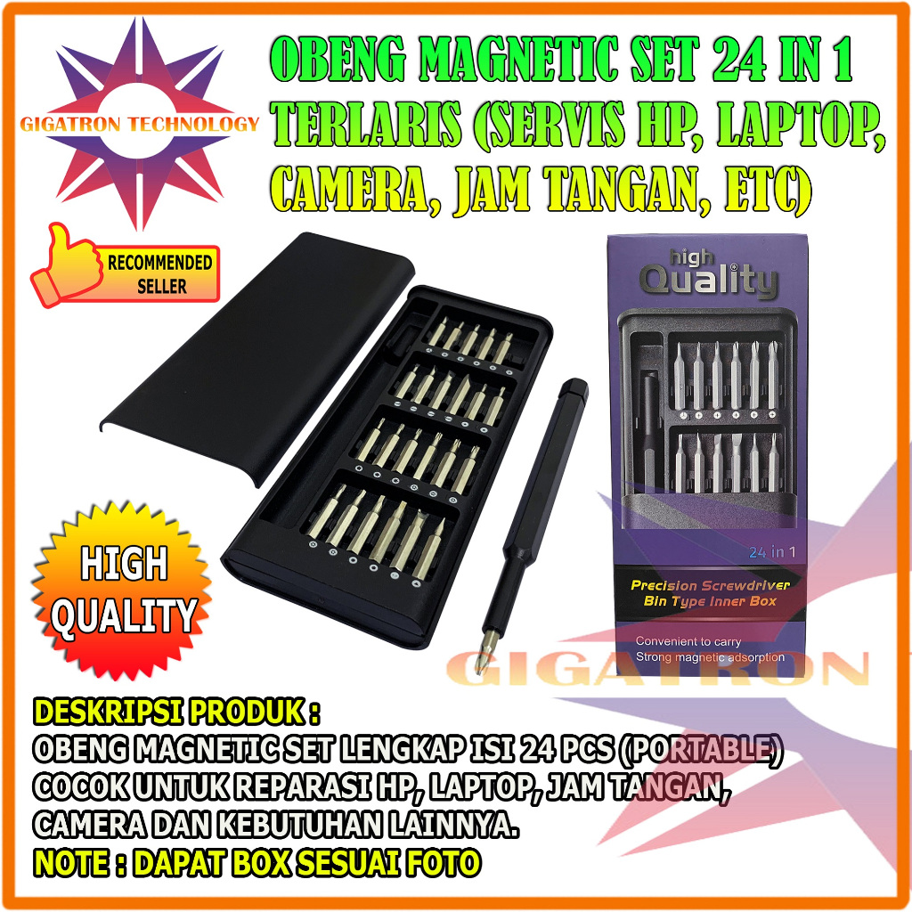 Jual Obeng Set 24in1 + Box Obeng Kecil Obeng Set 24 Magnetic Premium Obeng Magnet Multifungsi ...