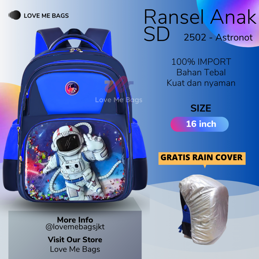 Jual LMB Tas Anak Sekolah Laki Laki SD Import Bahan Nilon Premium Karakter Superhero Timbul 6D ...