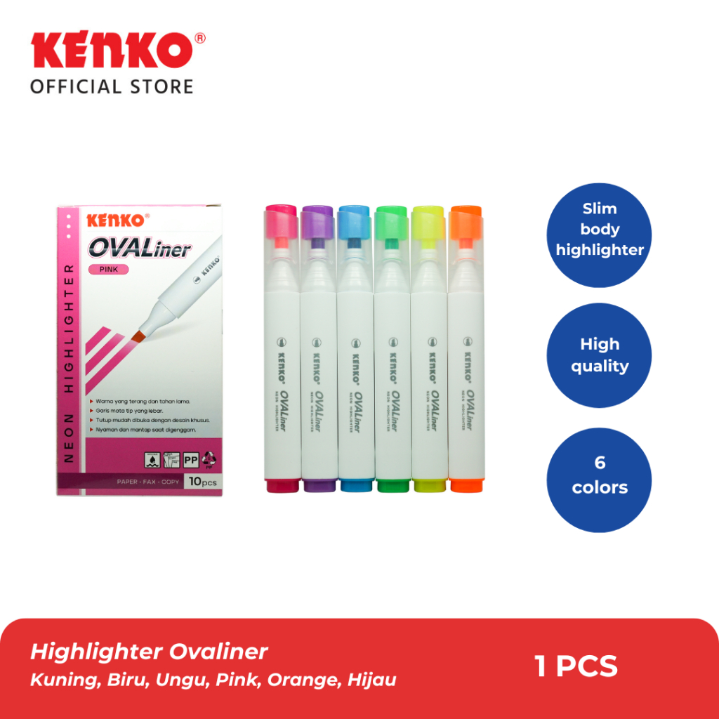 Jual KENKO HIGHLIGHTER / Penanda Warna OVALINER | Shopee Indonesia