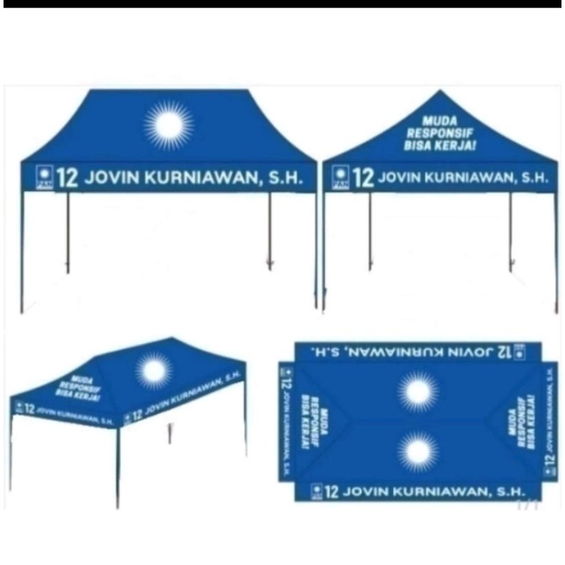 Jual ATAP PRINTING TENDA LIPAT UKURAN 3X6 BAHAN UNO GRATIS DISAIN LOGO ...