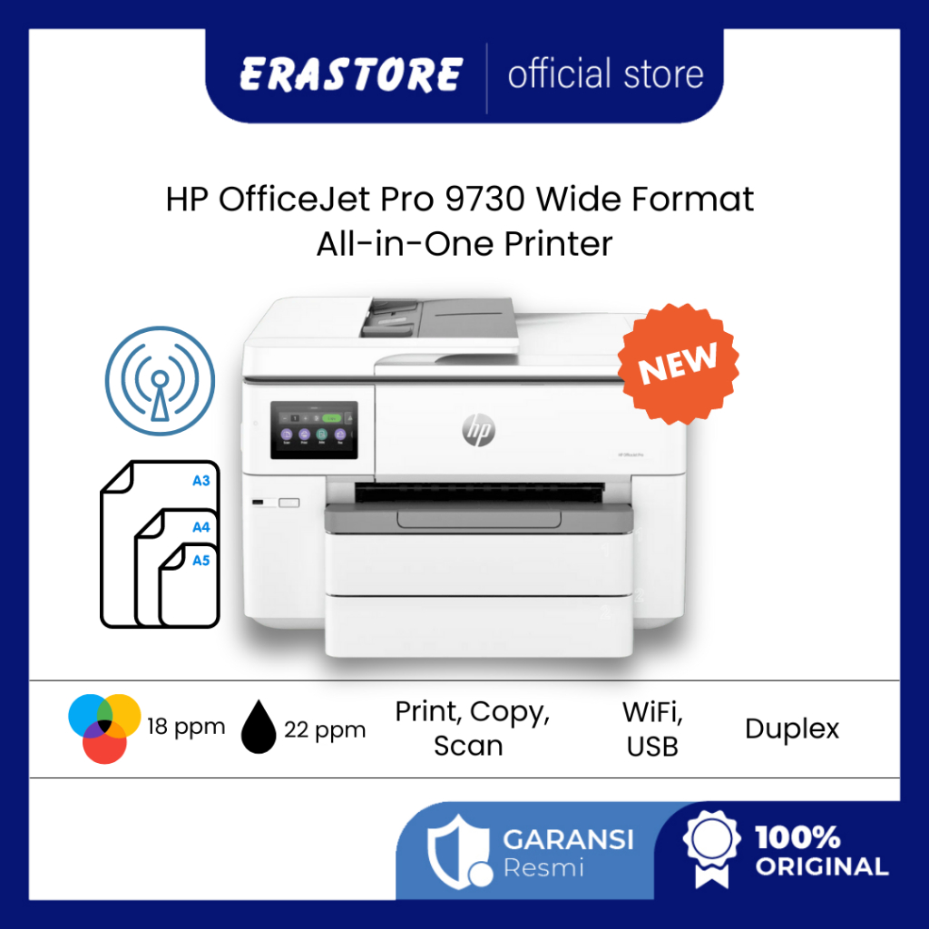Jual ERASTORE HP OfficeJet Pro 9730 Wide Format All-in-One Printer - Print, Scan, Copy A3 Wi Fi ...
