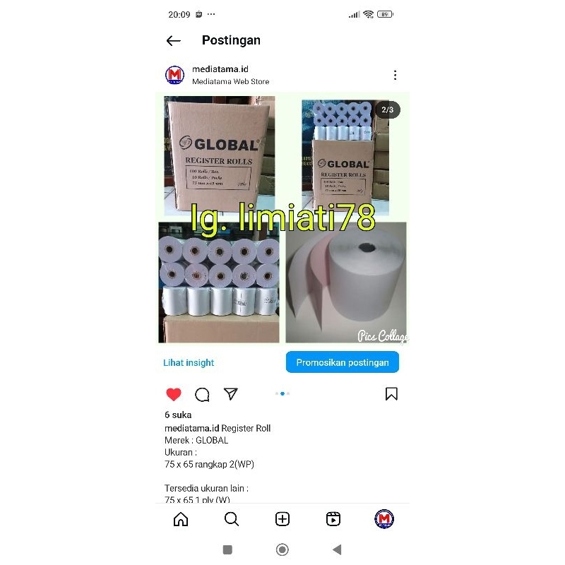 Jual Paper Roll Global 75 x 65 (2 ply) isi 100 Roll | Shopee Indonesia