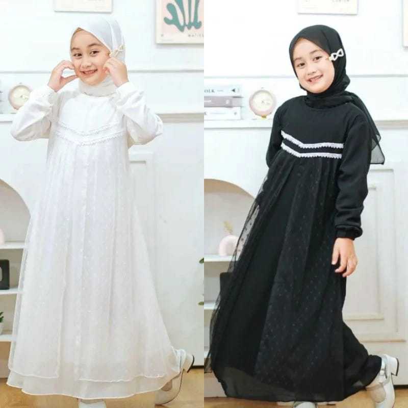 Jual Shafa Dress Kids Free Hijap / Gamis Anak Umur 2-13Tahun Size S, M ...