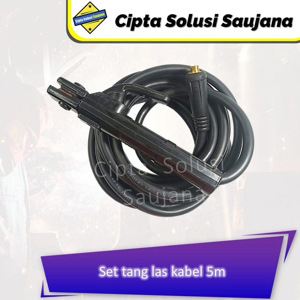 Jual SET 5 meter TANG LAS LISTRIK 200A + KABEL LAS 25mm MALE CONNECTOR STANG LAS ELECTRODE ...