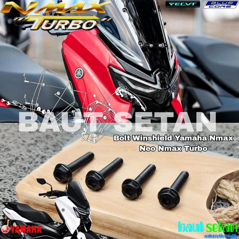 Jual Baut Visor Nmax Turbo (Mode Dua Kunci) Hitam | Shopee Indonesia