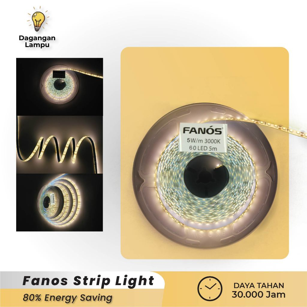 Jual FANOS Led StripLight 5W 5 Meter ( WarmWhite/Kuning ) | Shopee ...