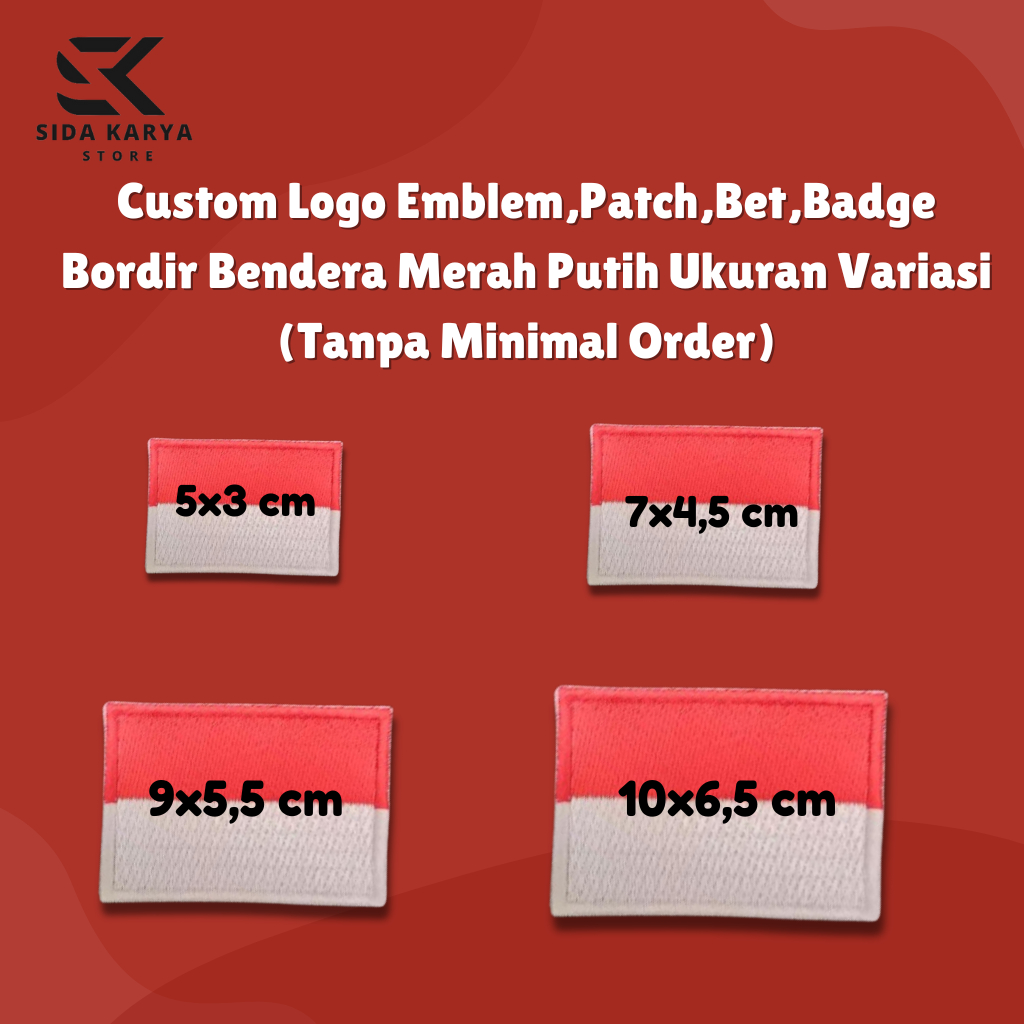 Jual Custom logo,emblem,patch,bet, badge bordir bendera merah putih ...