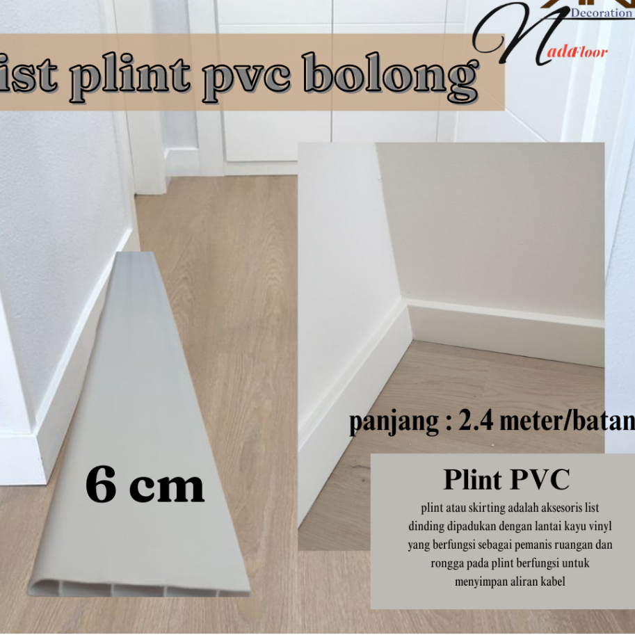 Jual list lantai plint pvc bolong/rongga putih polos Anti Rayap | Shopee Indonesia