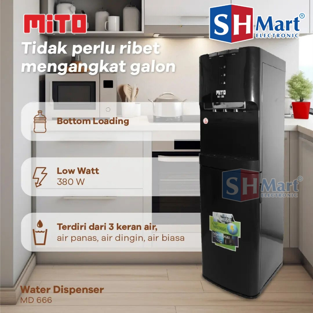 Jual DISPENSER GALON BAWAH MITO MD666 HOT & COOL GARANSI RESMI | Shopee ...