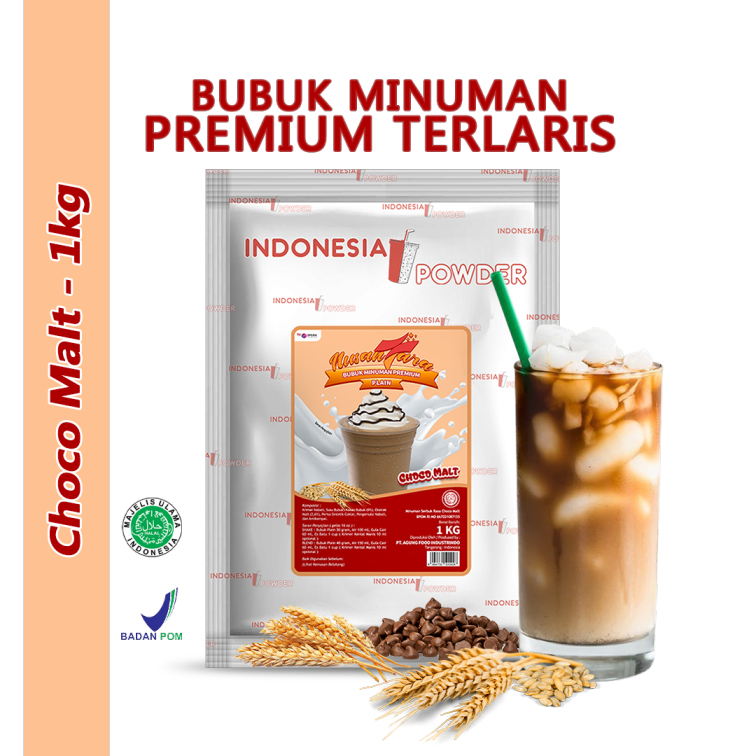 Jual Choco Malt Premium Plain 1Kg / Nusantara Powder / Tanpa Gula 1Kg ...