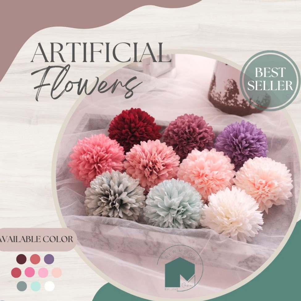 Jual Bunga Pom pom dandelion 7cm kepala bunga artificial flower kuntum ...