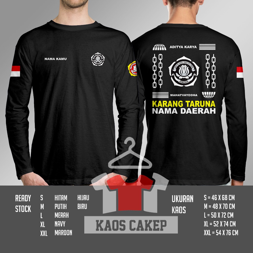 Jual Kaos Streetwear Karang Taruna Desain Keren Gratis Nama Kamu Dan Nama Daerah Lengan Panjang ...