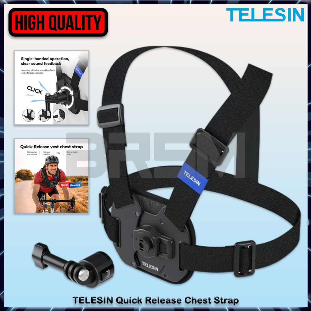 Jual TELESIN Quick Release Chest Strap Vest Mount Mounting Dada For ...
