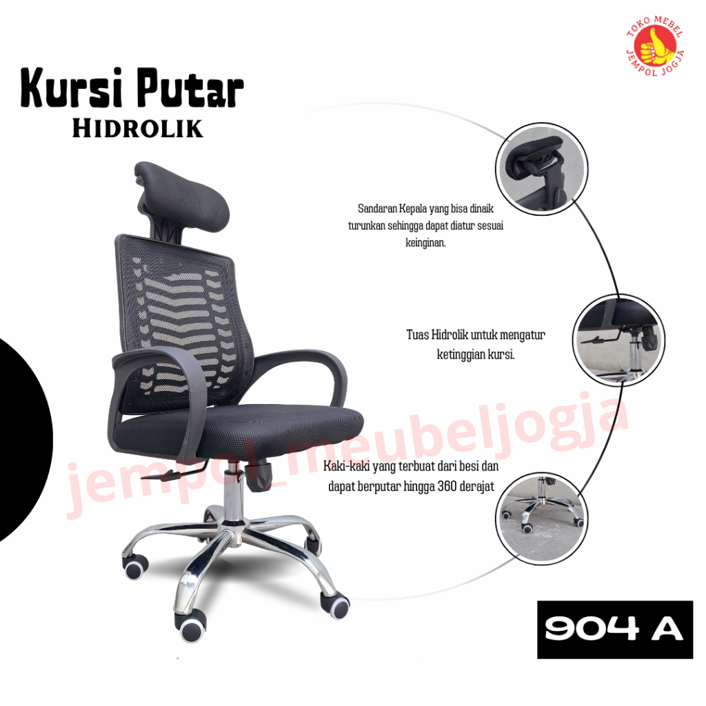 Jual kursi putar jaring hidrolik 904A | Shopee Indonesia