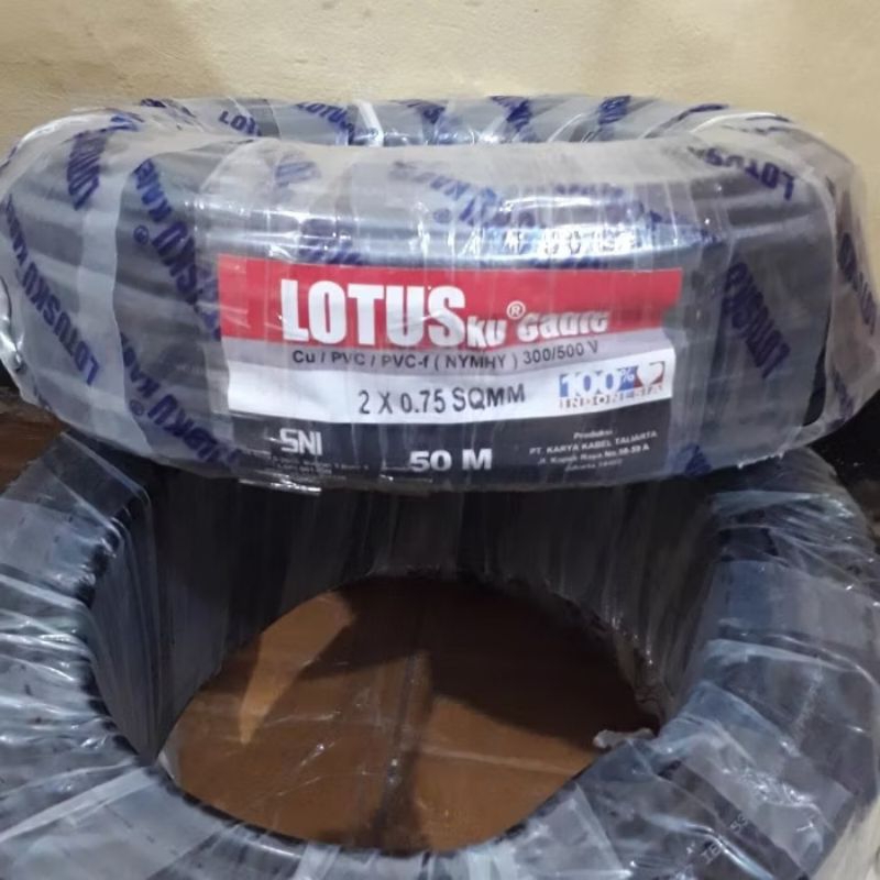 Jual obral PER METER Kabel Listrik NYMHY 2x0.75 2x0,75 (SERABUT) Lotus SNI HITAM PUTIH | Shopee ...