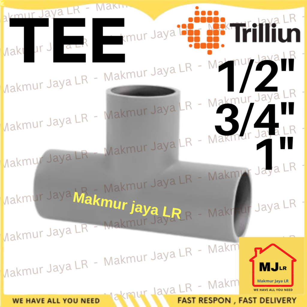 Jual Tee 1/2" 3/4" 1" inch PVC MURAH OK Sambungan pipa Fitting Pipe T ...