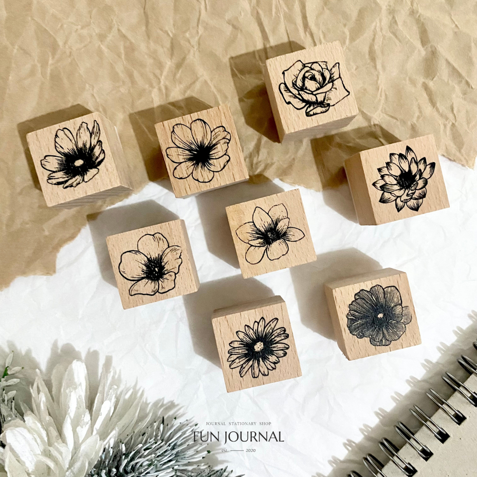 Jual FLOWER DESIGN WOODEN STAMP STEMPEL BUNGA KAYU UNTUK JOURNAL JURNAL ...
