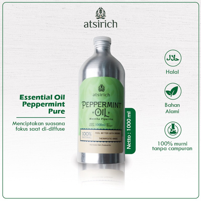 Jual Minyak Atsiri Aroma Terapi Peppermint YL 1000ml Essential Oil Peppermint Pure Halal Natural ...