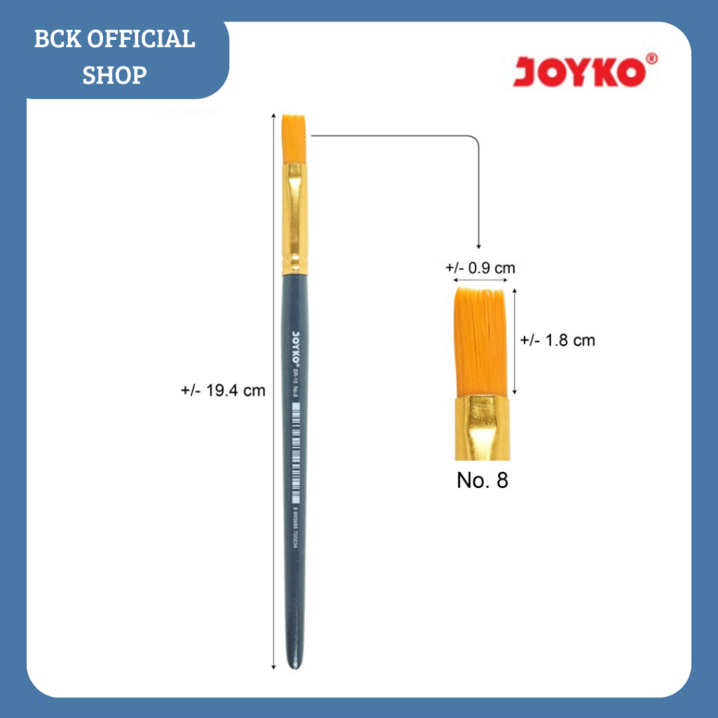 Jual Kuas / Brush Cat Lukis Acrylic Joyko BR-10 No. 8 (PACK) | Shopee ...