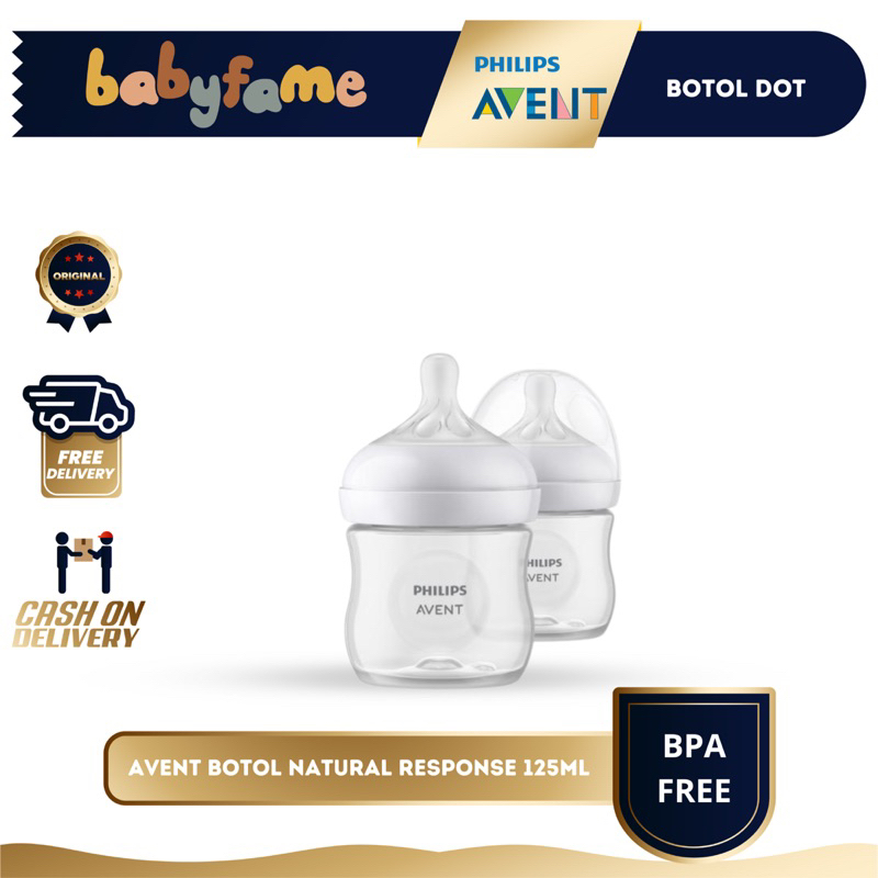 Jual AVENT BOTOL NATURAL RESPONSE | SINGLE & TWIN 125ML | BOTOL DOT ...