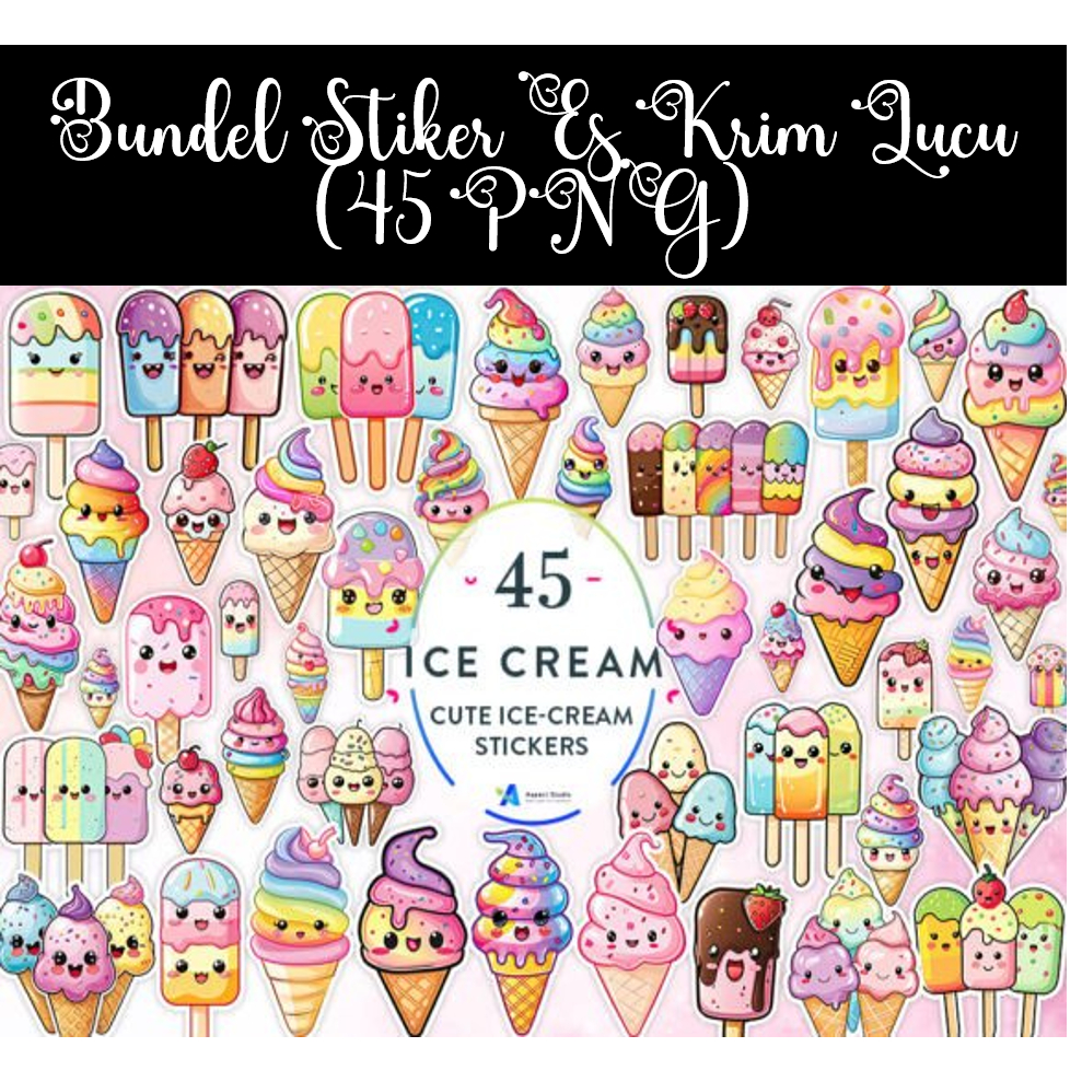 Jual Bundel Stiker Es Krim Lucu (45 PNG) | Shopee Indonesia
