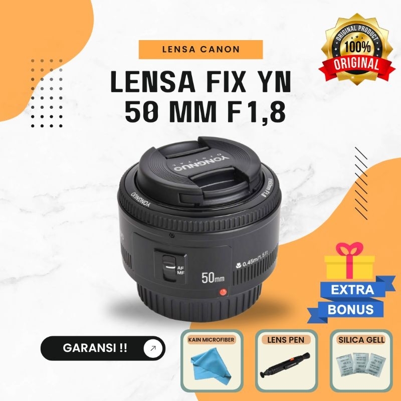 Jual Lensa fix youngnuo 50mm F1,8 for canon[TERBAIK] | Shopee Indonesia