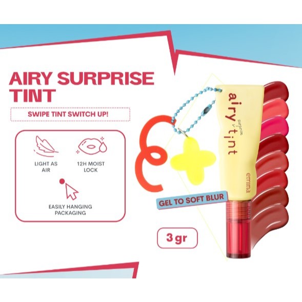 Jual Emina Airy Surprise Tint 3G Lip LipTint Y2K Gal Chillax 1000 Pink ...