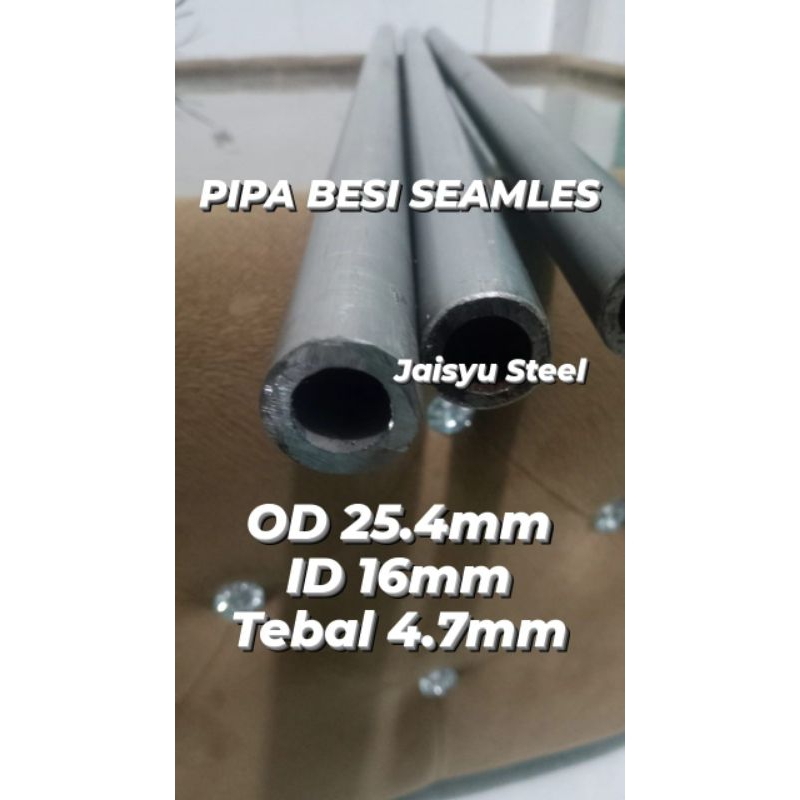 Jual Pipa Besi Seamless 1 inch OD 25.4mm ID 16MM TEBAL 4.7mm panjang 20cm s.d 50cm | Shopee ...