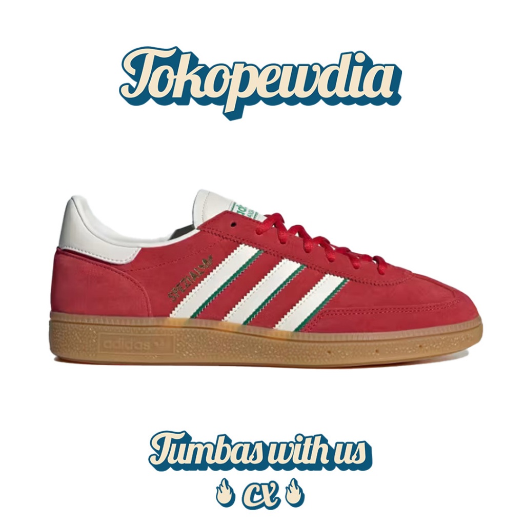 Jual Adidas Handball Spezial Better Scarlet Cloud White Green (IF9531 ...