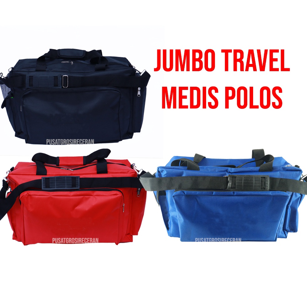Jual IMPOR TERBARU Jumbo Travel Bag POLOS Tas P3K Perlengkapan Medis ...