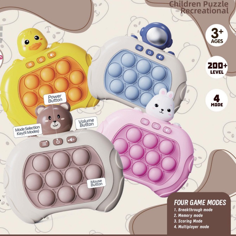 Jual 2024 Mainan Pop It elektronik Push Bubble Fidget Toys pop it game console elektrick Tekan ...